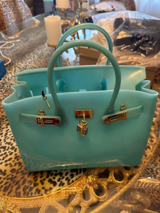 Jelly Firkin | Bags | Turquoise Jelly Firkin With Gold Hardware | Poshmark